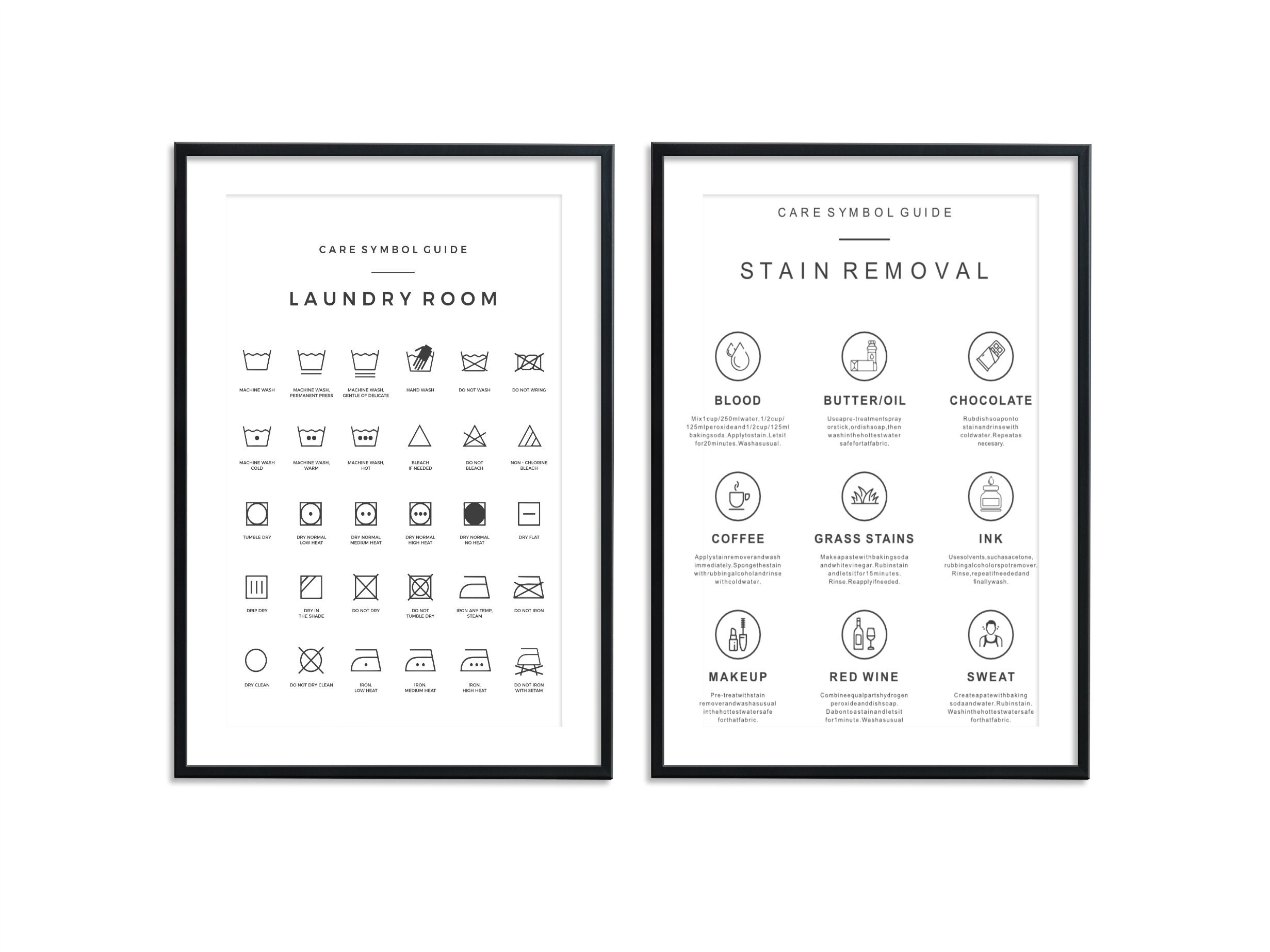 Laundry Room 2 Print Set, Laundry Guide, Laundry Wall Decor, Laundry ...