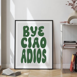 Bye Ciao Adios Art Print Poster, Vintage Minimal Modern Print, Trendy ...