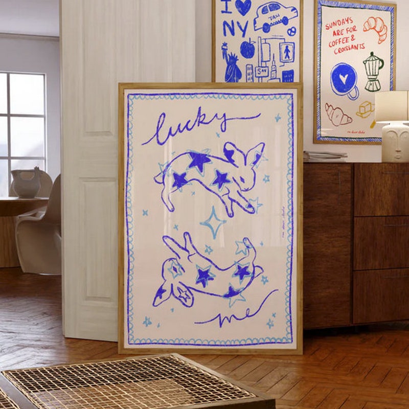 Bunny Art Print Poster - Etsy UK