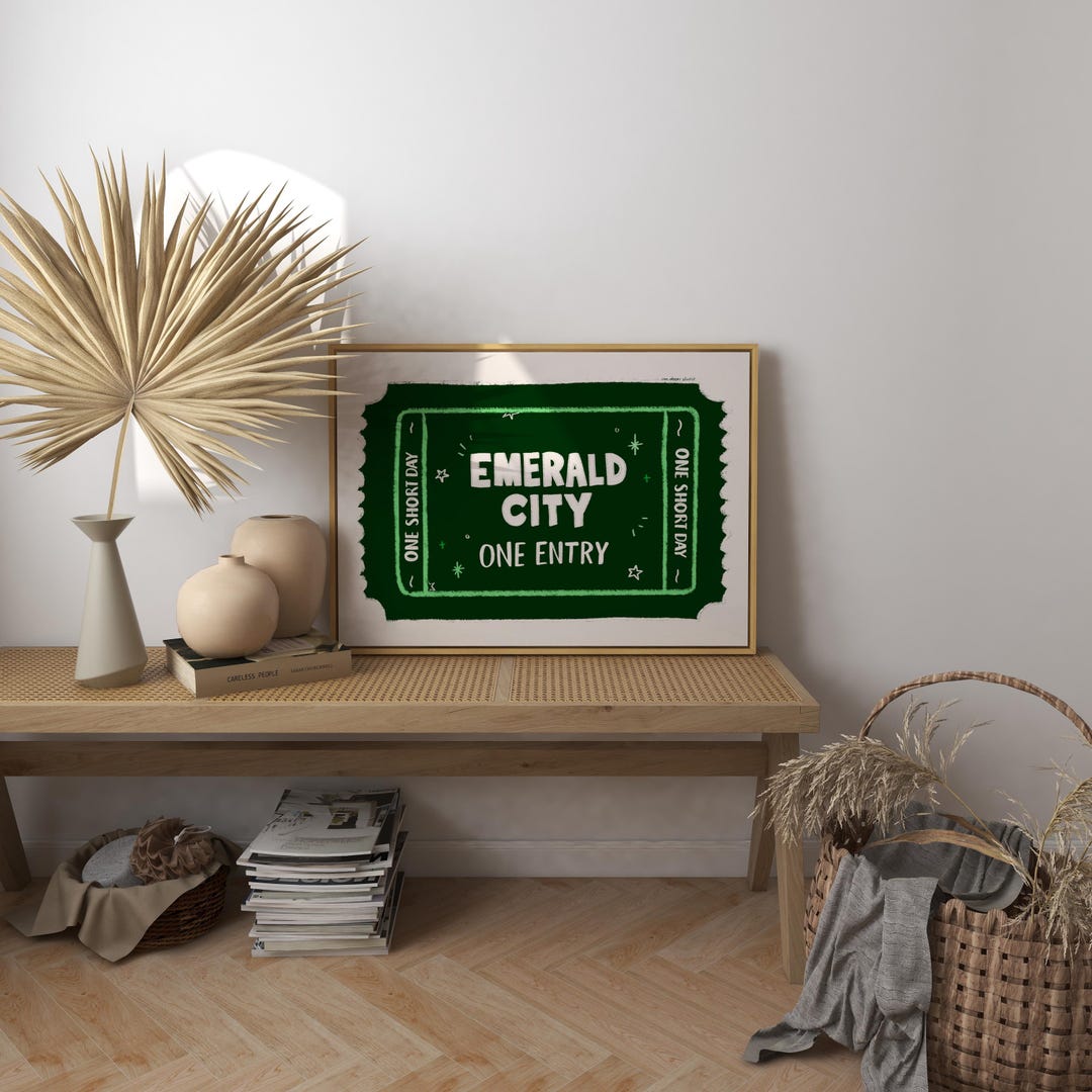 Emerald City Singular Ticket Art Print Poster, Movie Theatre London ...