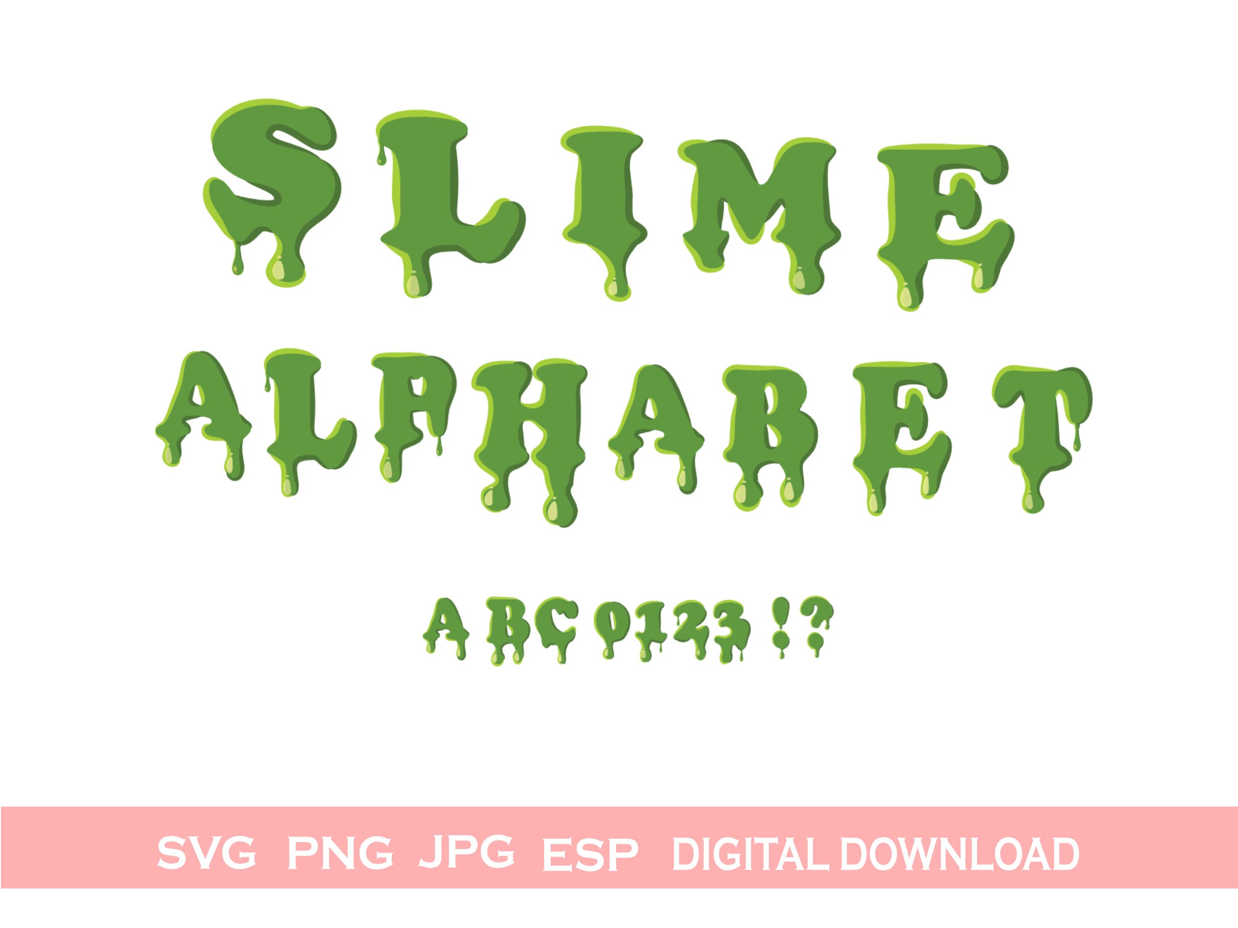 Slime Halloween Horror Alphabet and Numbers Svg, Movie Slime, Dripping ...