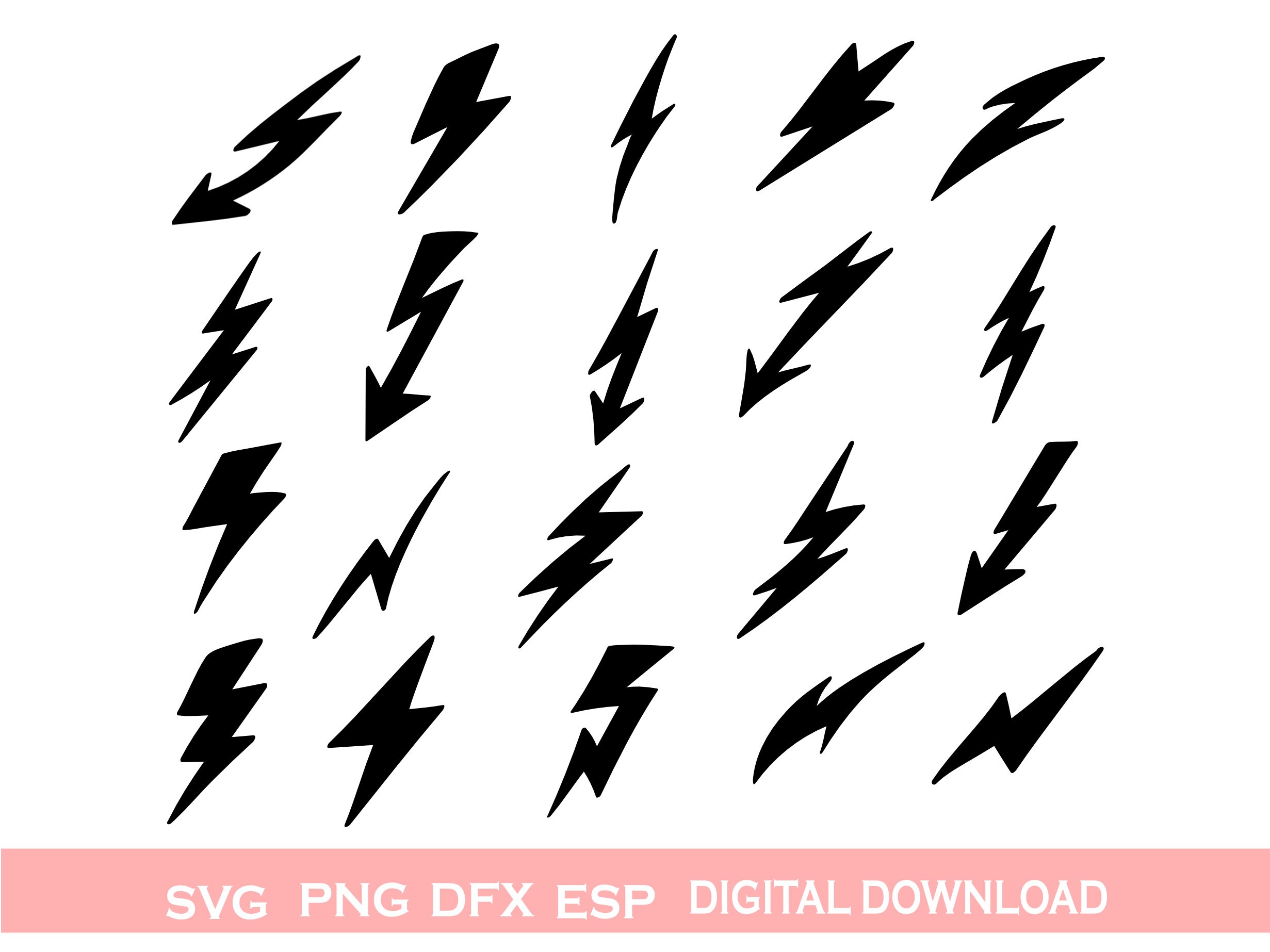 Lightening Bolt Svg, Thunderbolt, Lightning, Flash, Esp,dxf, Png, Jpg ...