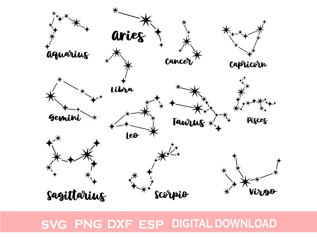 Star Zodiac Constellation SVG, Horoscope Svg, Astrology Svg, Star ...