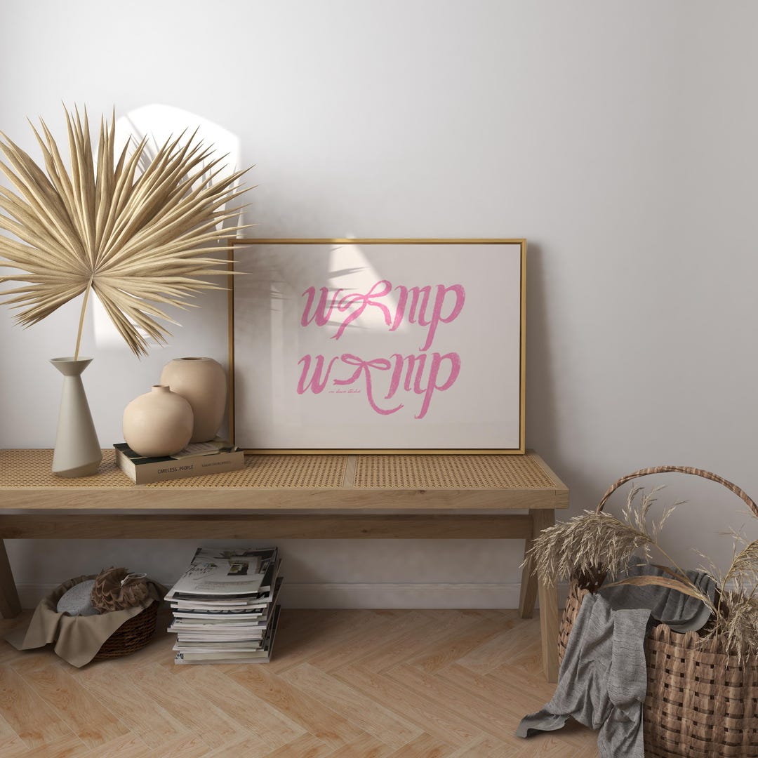 Womp Womp Coquette Print Poster, Hand Drawn Bow Print, Trendy Retro ...