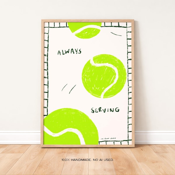 Retro Tennis Ball Art - Etsy UK