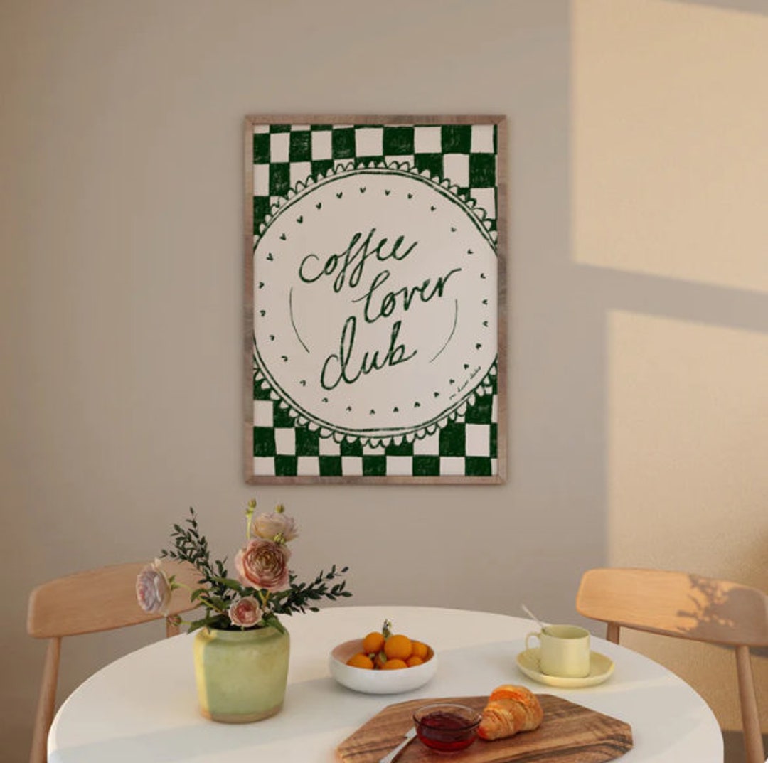Coffee Lover Club Art Print Poster, Vintage Print, Trendy Retro Print ...