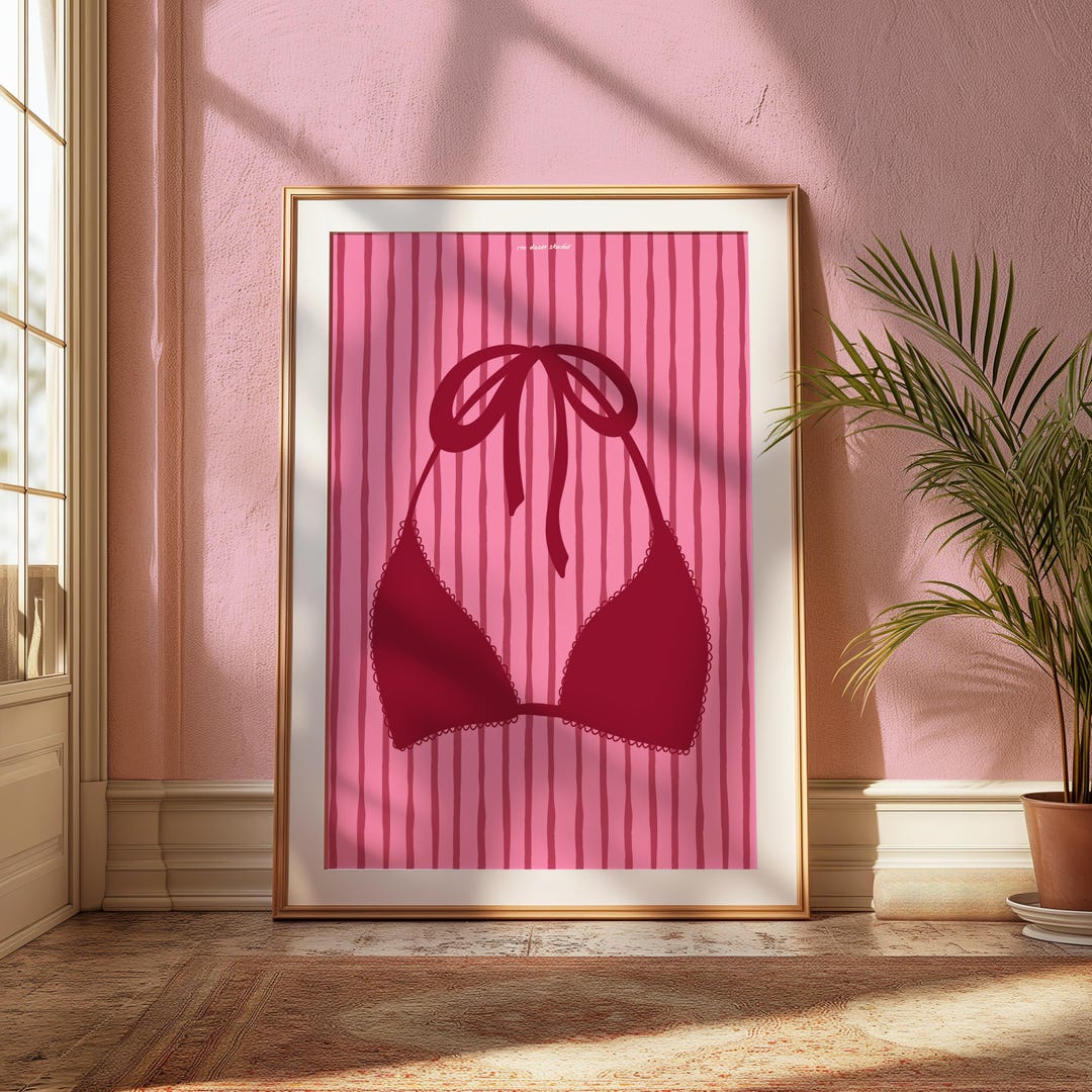 Bikini Top Art Print, Retro Bathing Suit Poster - Etsy