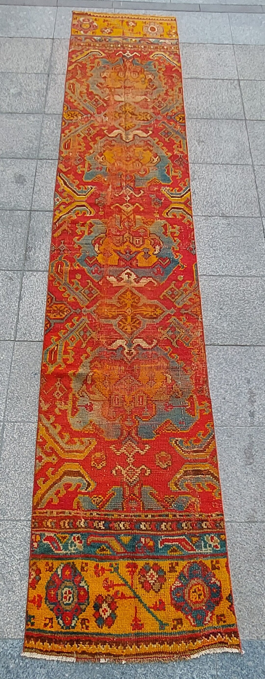 Antique Runner Rug, 13.1x2.4 Ft, Oriental Rug, Hallway Turkish Rug ...