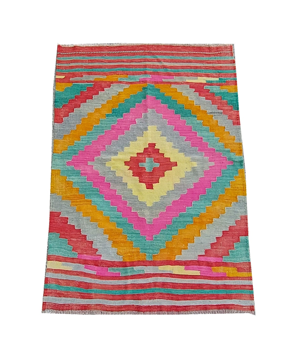 Vintage Kilim Rug 5.4X3.8 Ft Oriental Rug, Kitchen Kilim Turkish Rug ...