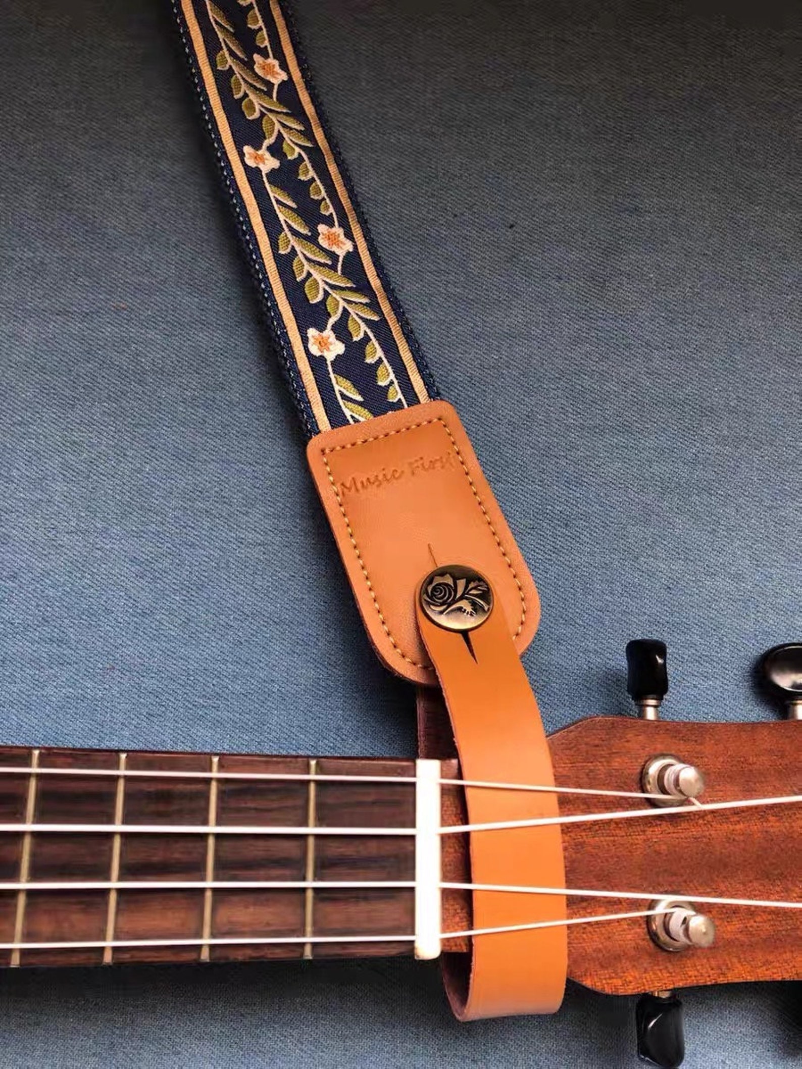 Blue Ukulele Strap for Men Best Leather Strap for Women - Etsy