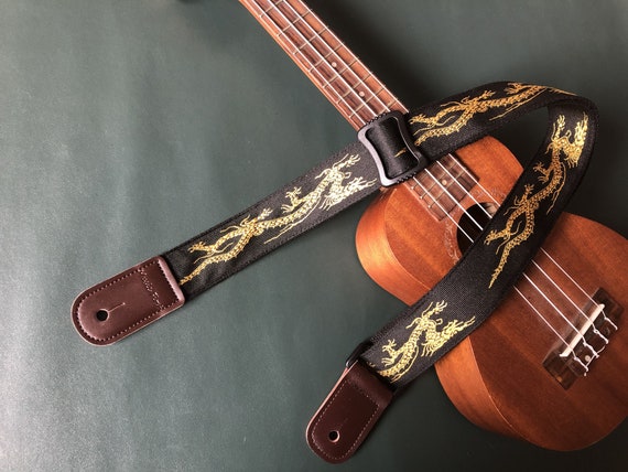 Dragon Ukulele Strap Black Ukulele Strap Small Guitar - Etsy
