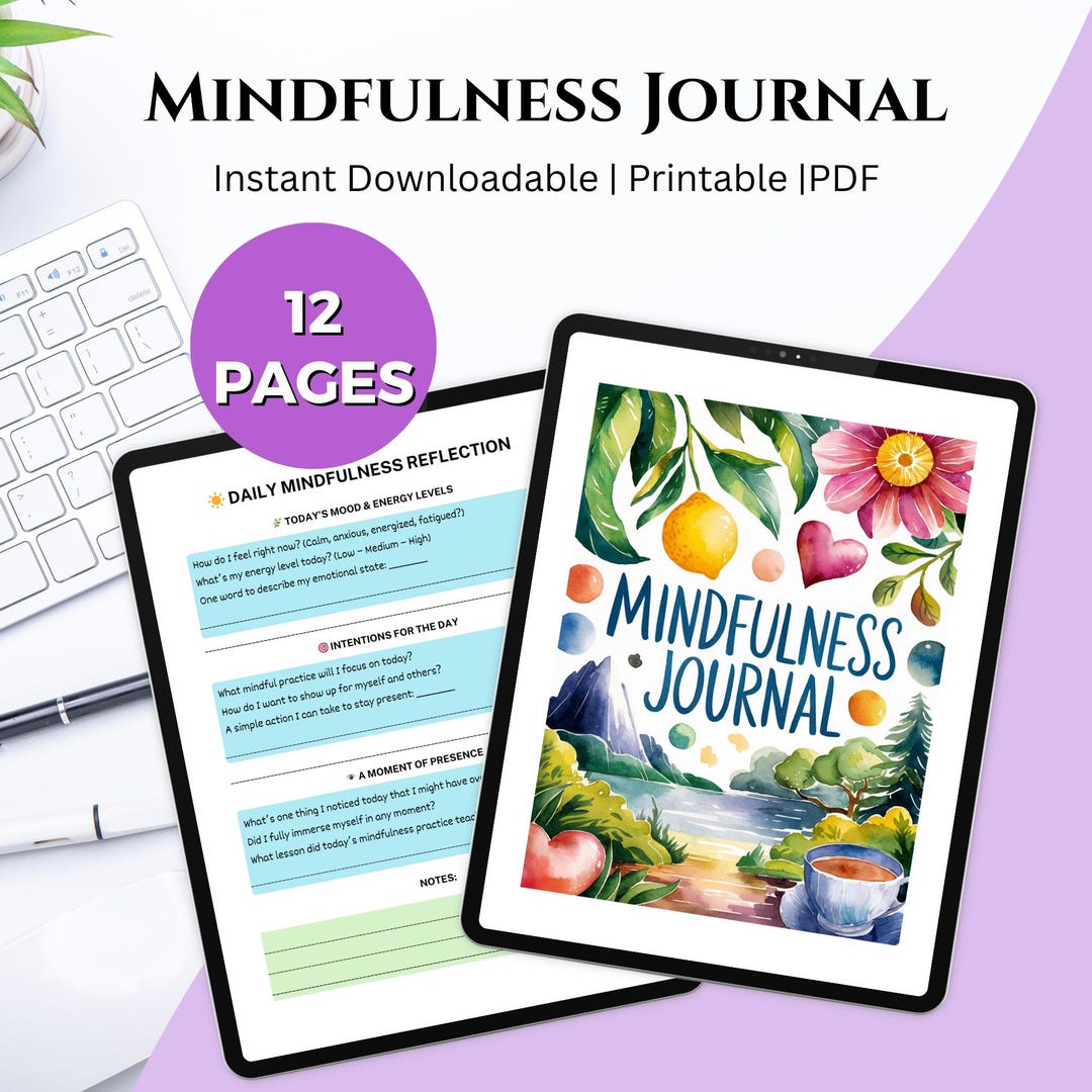 Mindfulness Journal Printable | Self Reflection Journal, Mental Health ...