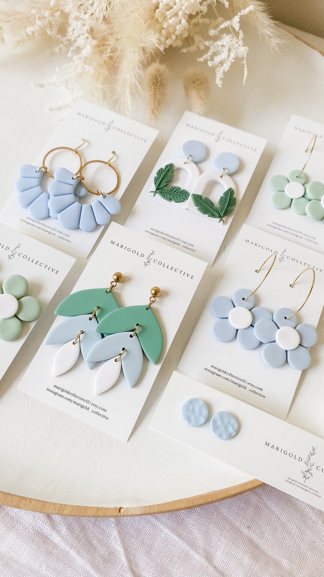 Sea Foam Collection | POLYMER CLAY EARRING | Handmade Statement Dangle ...
