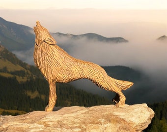 Wood Carving - A Relaxing Wolf - Hand Crafted Figurine - Etsy