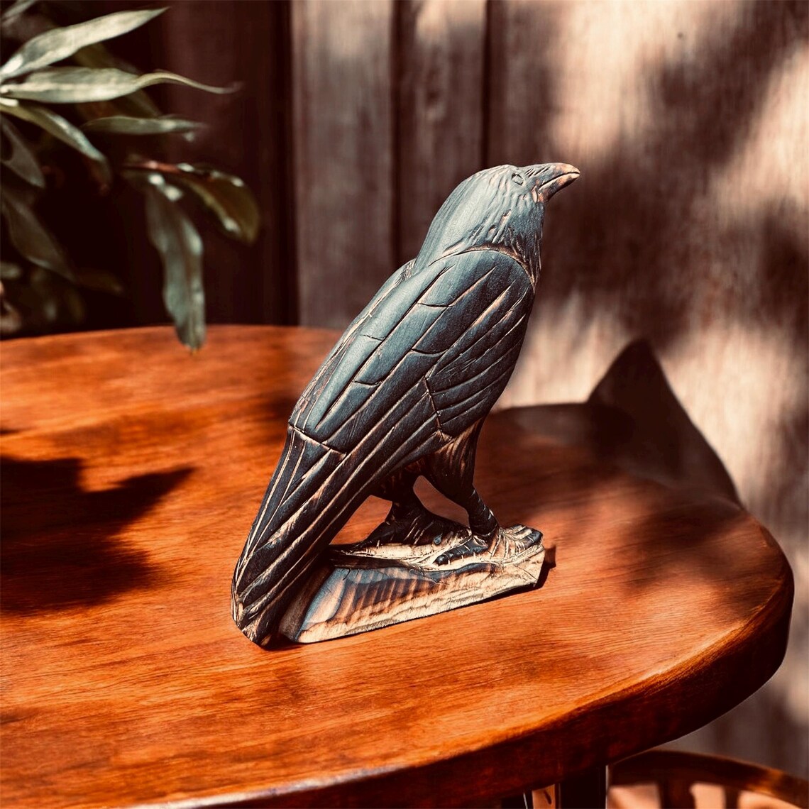 Raven Statue With Handmade Wood Totem Altar - Etsy