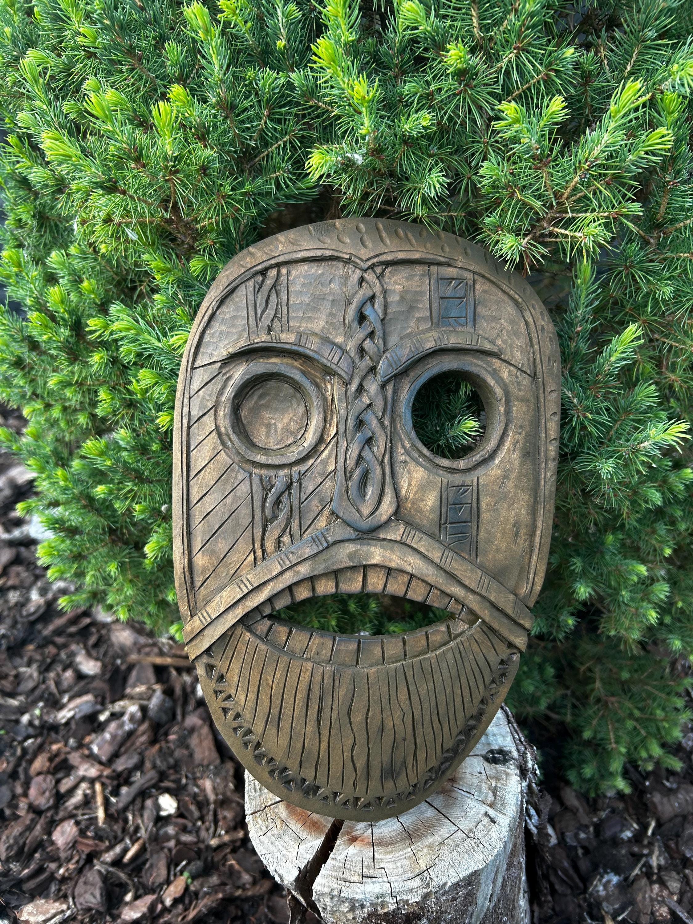 Oseberg Mask Wood Art , Rituals , Celtic , Viking - Etsy