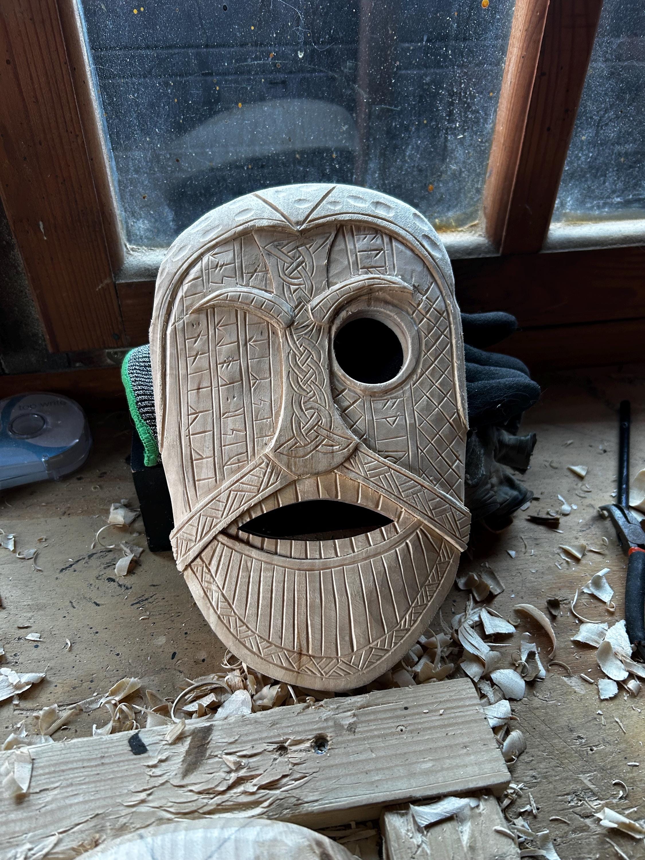 Odin Alfadir Wotan Oseberg Mask Wood Art , Rituals , Celtic , Viking - Etsy