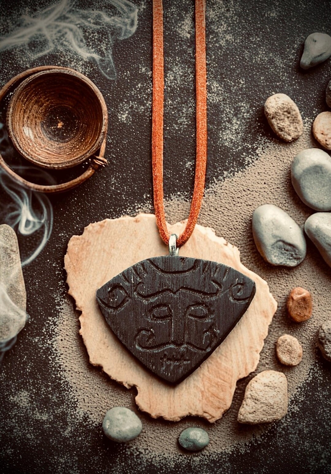 Hand Carved Loki Mask Pendant – Ancient Bog Oak, Norse Mythology - Etsy