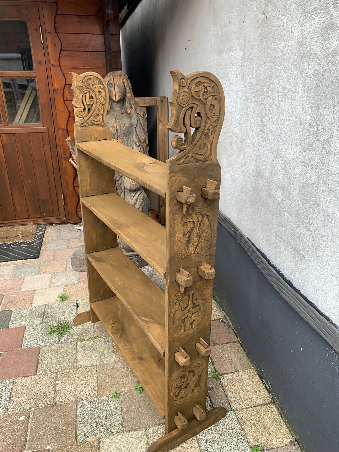 Viking Personalized Wood-shelf Bookshelf Altar , Gotland Horse , Norse ...