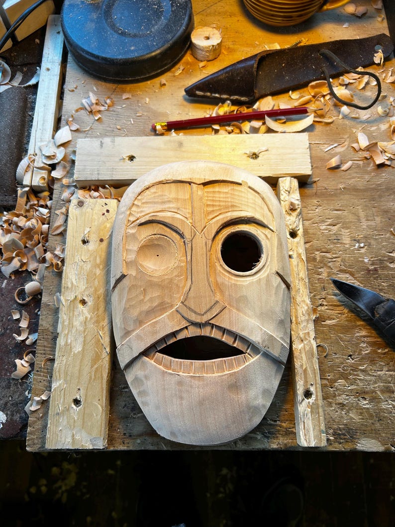 Odin Alfadir Wotan Oseberg Mask Wood Art , Rituals , Celtic , Viking - Etsy