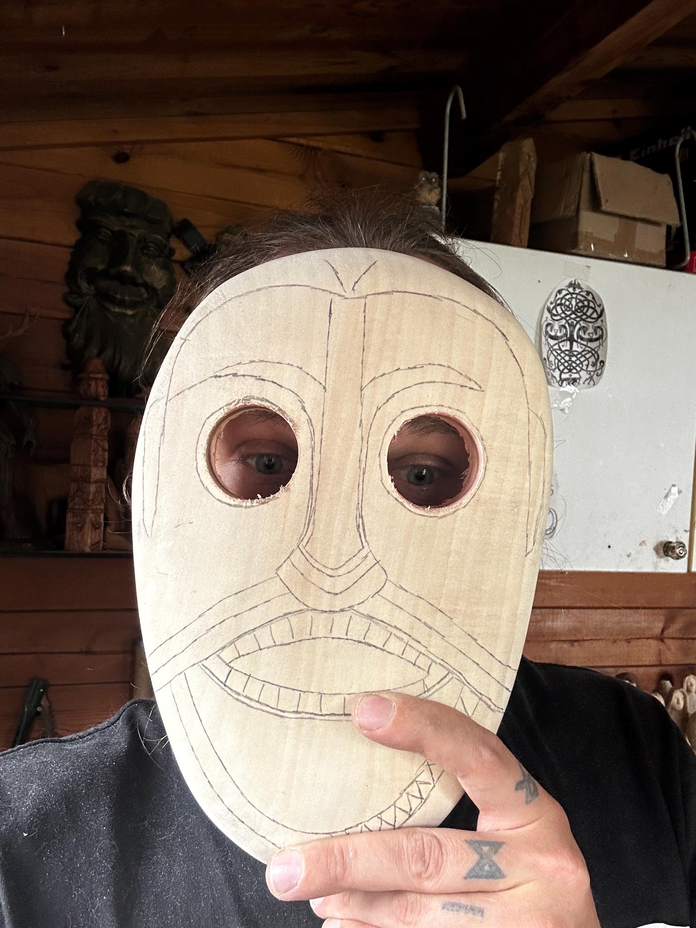 Odin Oseberg Mask Wood Art , Rituals , Celtic , Viking Algiz - Etsy