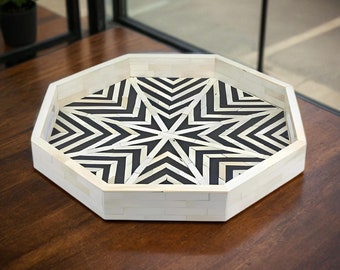 Bone Inlay Handmade Custom Made Fish Scale Pattern Serving Tray for ...