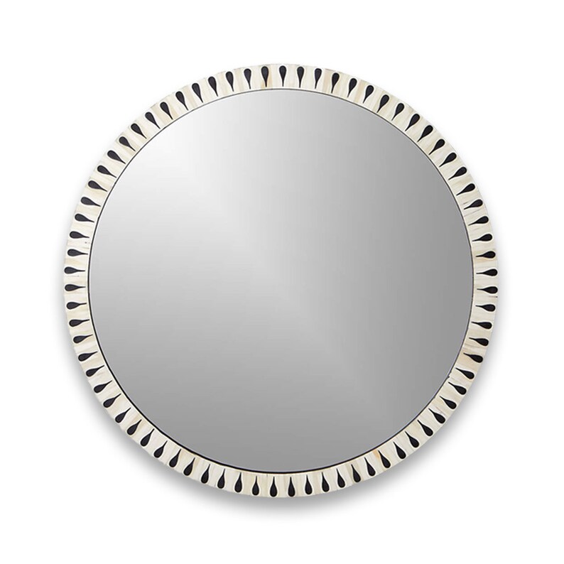 Handmade Bone Inlay Round Mirror Frame With Complementary Mirror for ...