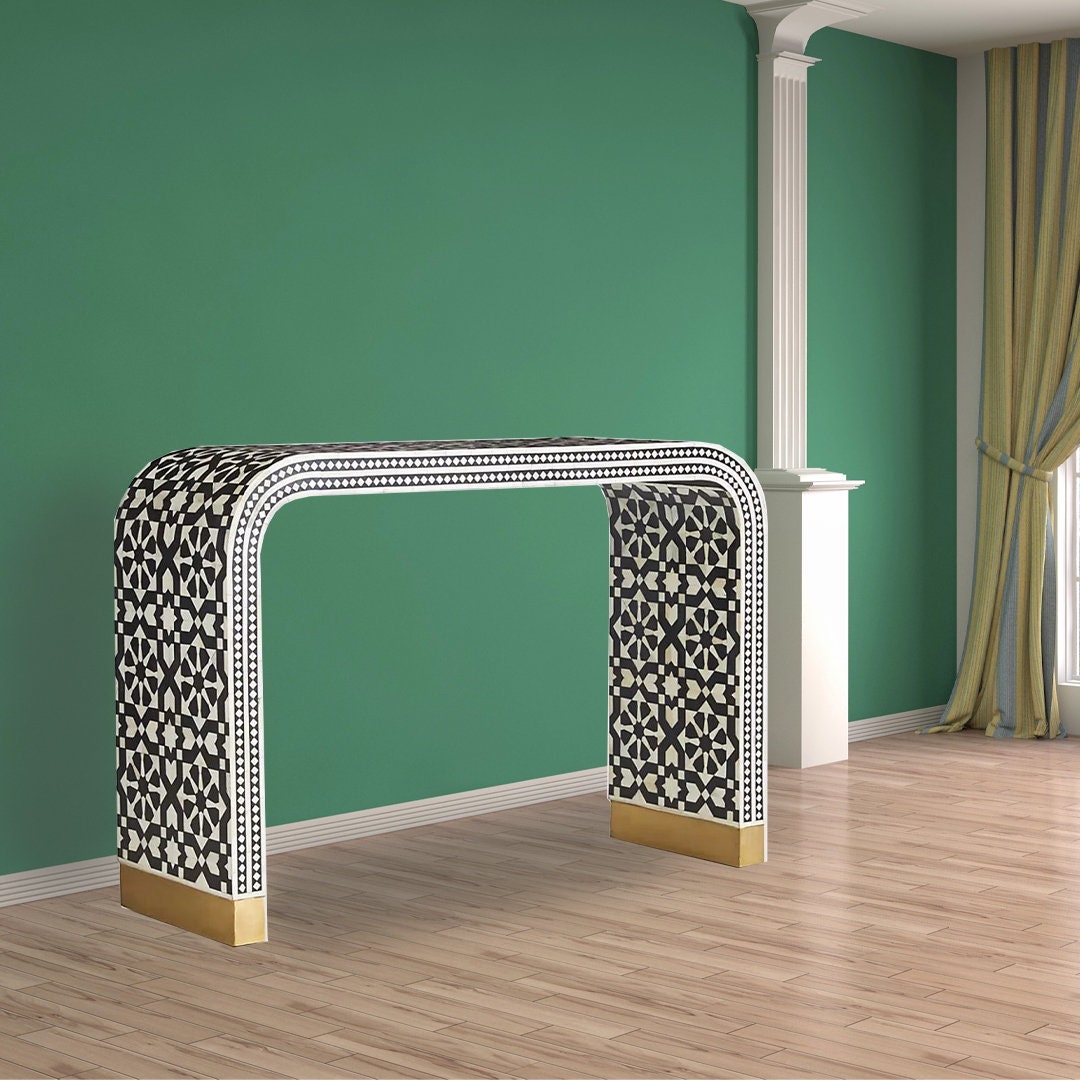 Bone Inlay Water Fall Moroccan Pattern Console Table / Entryway Table ...