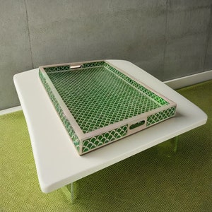 Bone Inlay Handmade Custom Made Fish Scale Pattern Serving Tray for ...