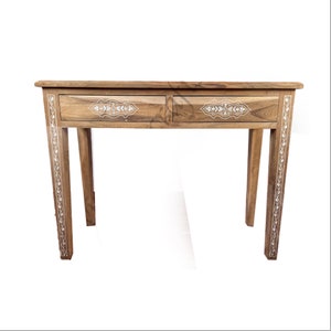 Handmade Solid Mango Wood Console With Mother of Pearl Inlay - Etsy
