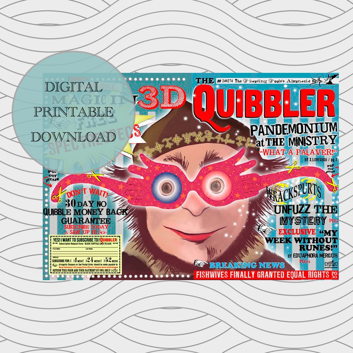 The Quibbler Card Printable Card Digital Card Gift for Friend MP301 - Etsy