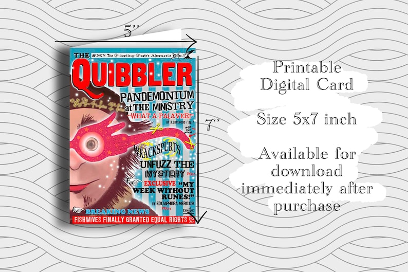 The Quibbler Card Printable Card Digital Card Gift for Friend - Etsy UK