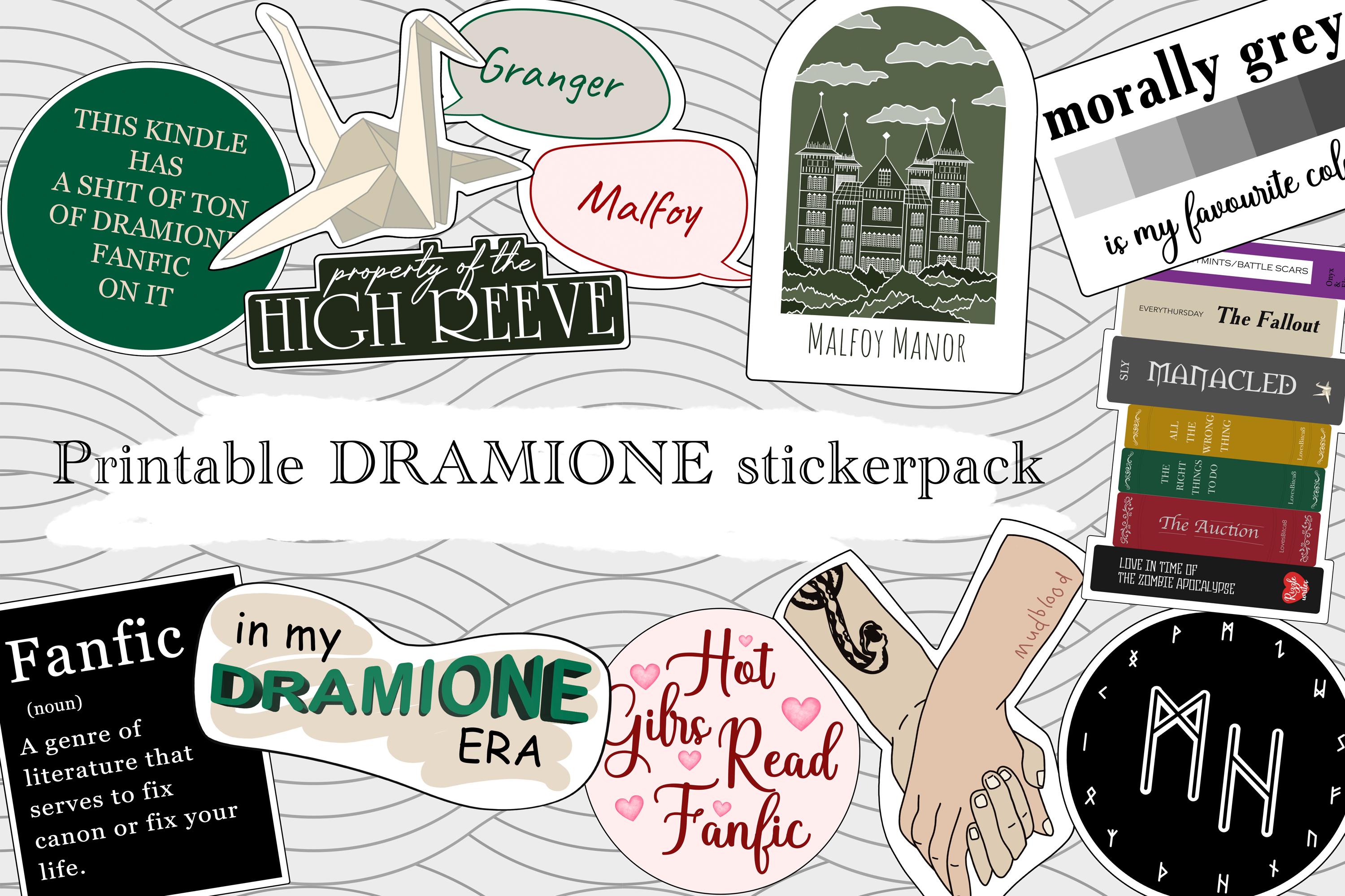 Dramione Stickers Printable Manacled Fanfic Dramione Digital Stickers ...