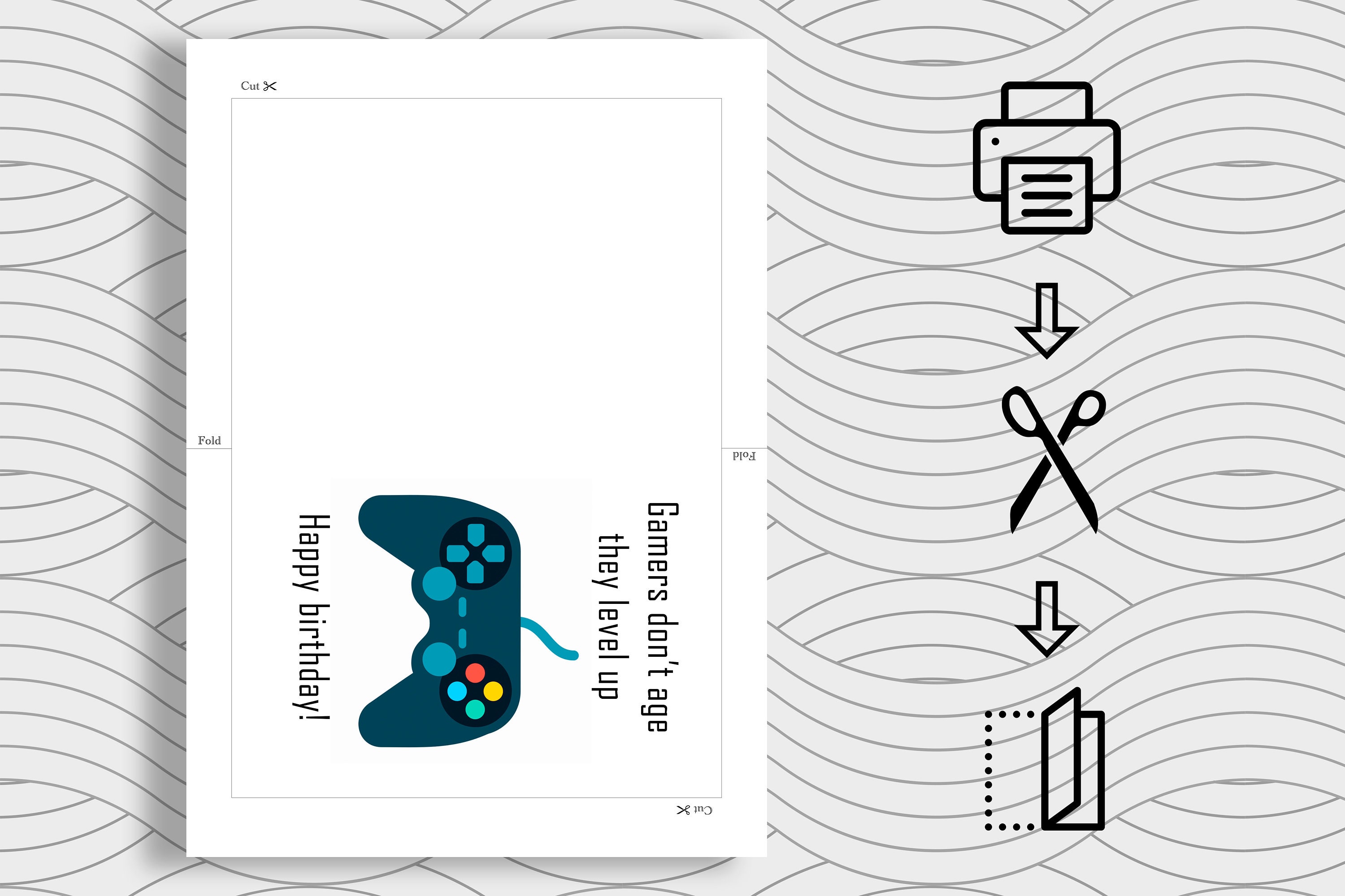 Gamer Printable Birthday Card Digital Greeting Card MP201 - Etsy