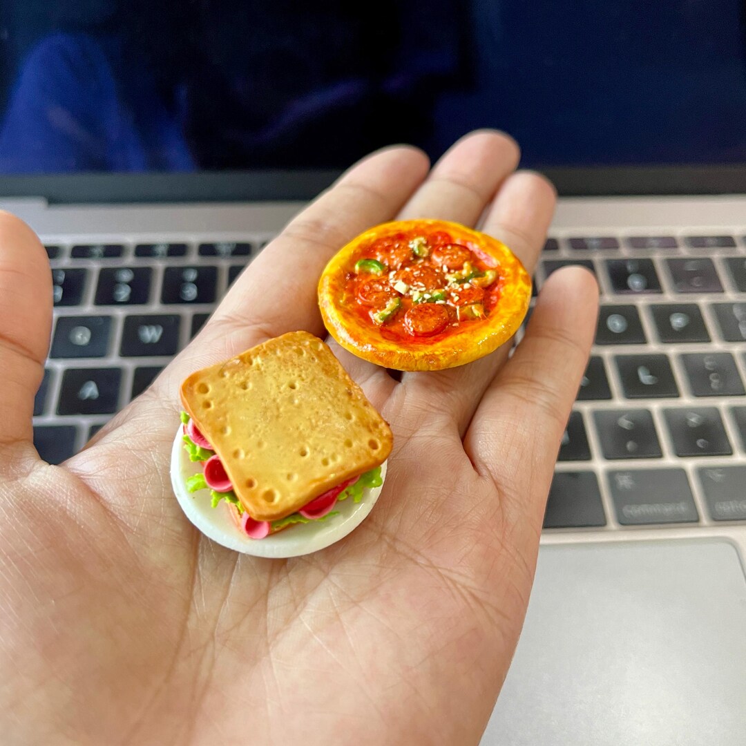 Miniature Pizza, Sandwich Magnet Made From Clay - Etsy