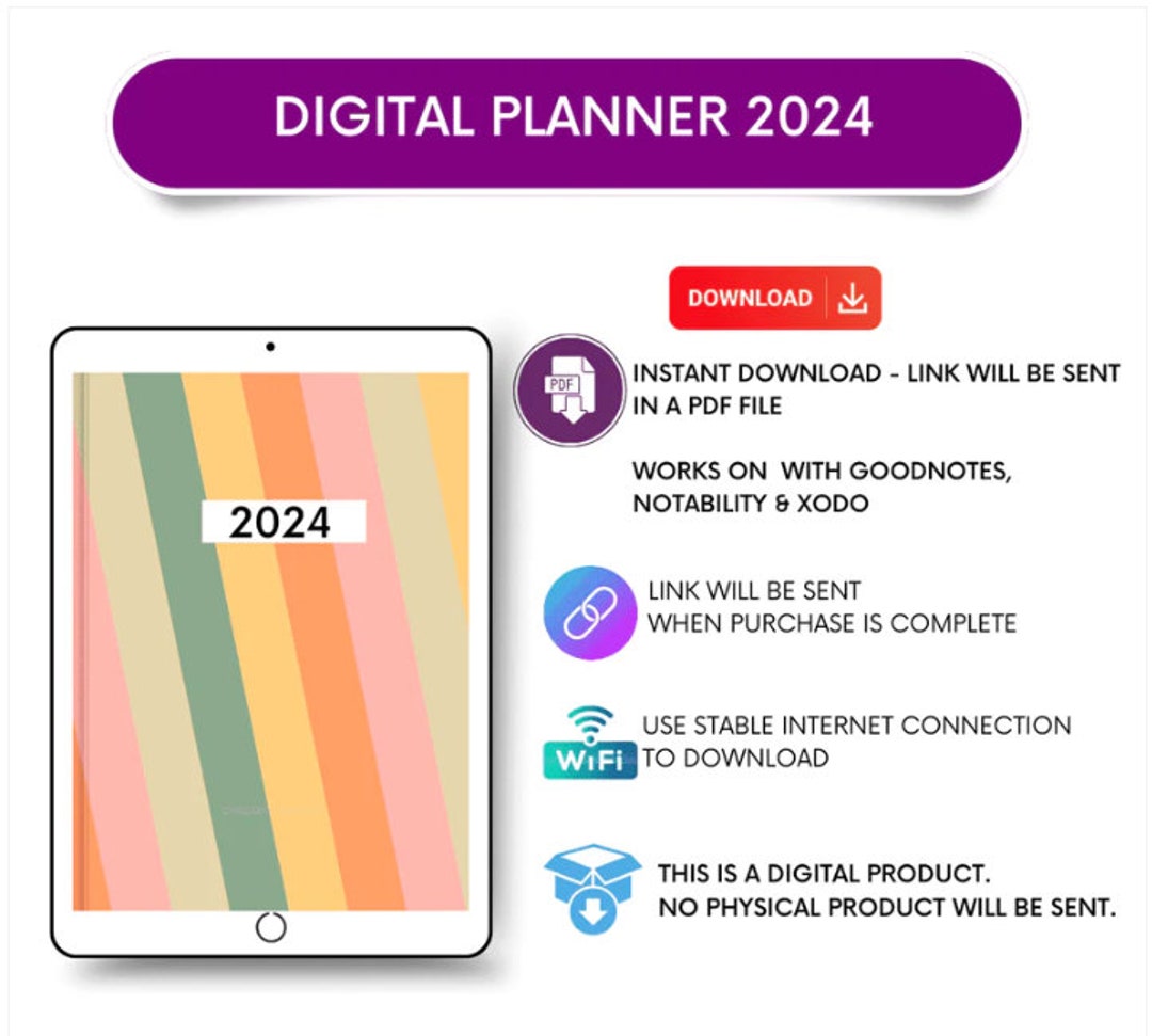 Digital Planner 2023 2024 Digital Planner Undated Digital - Etsy