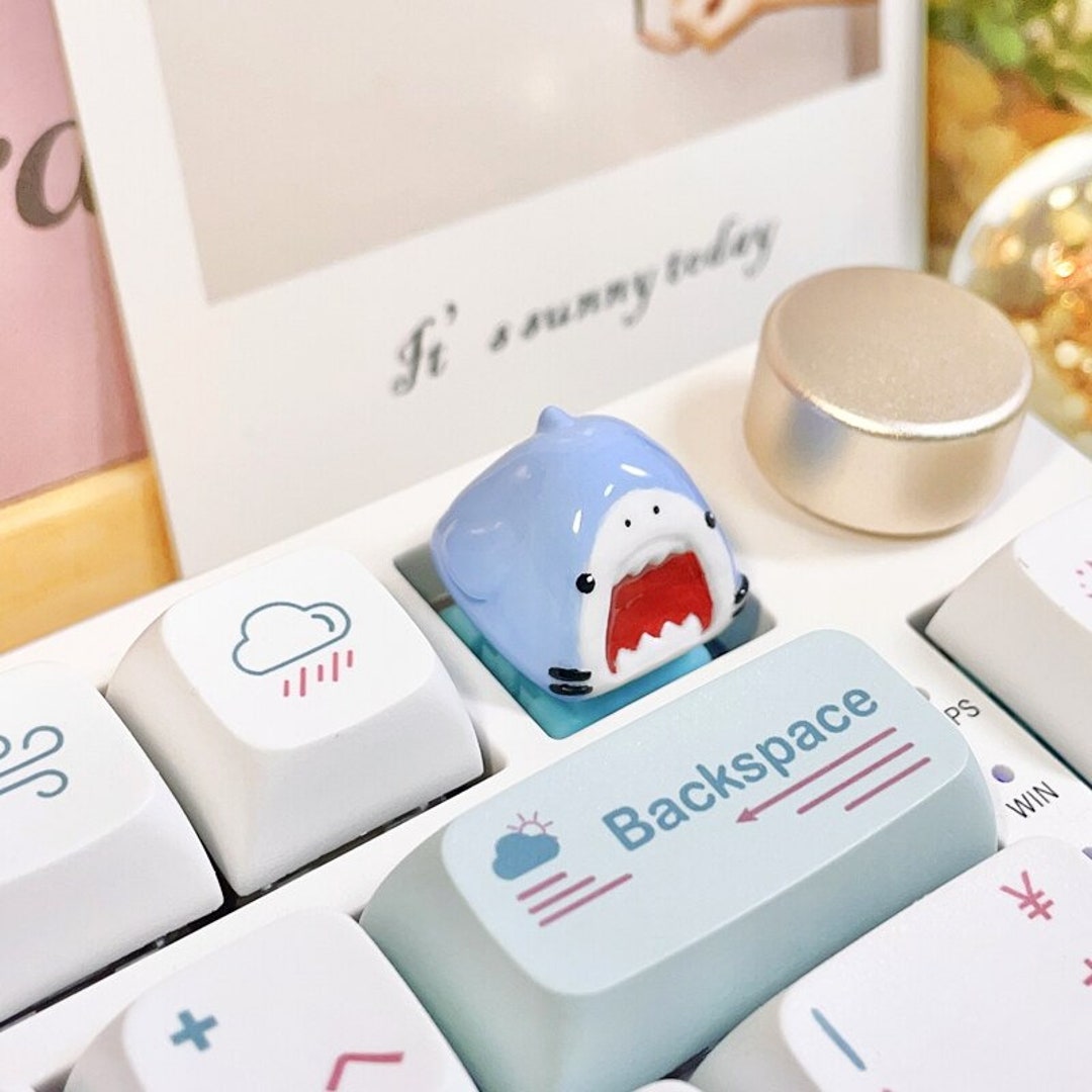 Cute Blue Shark Keycaps for Keyboard Cherry MX Switch Cross - Etsy