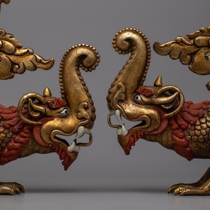 Mythical Dragon Statue Set | Handcrafted Decorative Sculptures | Nepal ...
