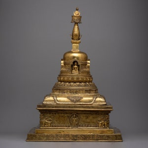 Gold Plated Stupa Chaitya Stupa: Symbol of Enlightenment | Stupa for ...