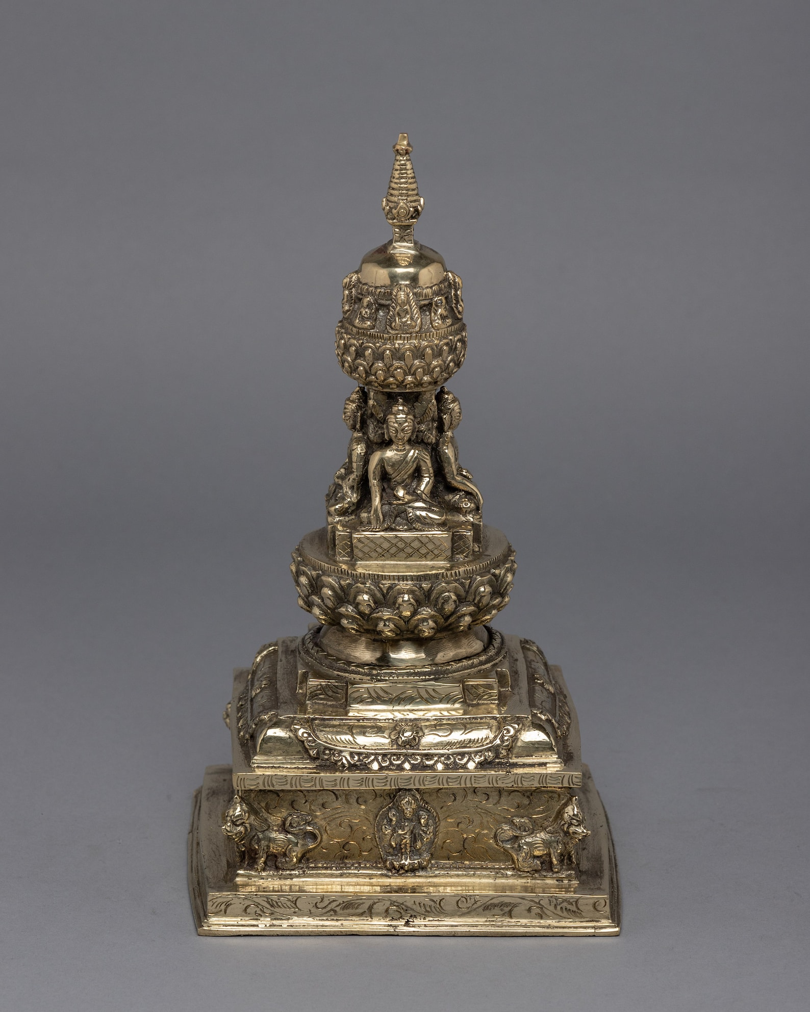 Brass Tibetan Stupa Buddhist Statue of Buddhas High - Etsy