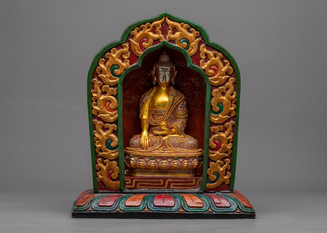 13 Inch "wooden Alter Bbase Throne | Buddhist Traveling Altar | Red Box ...