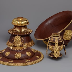 Buddhist Offering Light in Butter Lamp | Handcrafted Lamp | 24K Gold ...