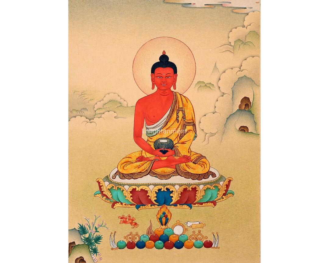 Namo Amitabha's Blessings in Thangka Painting Buddha of - Etsy
