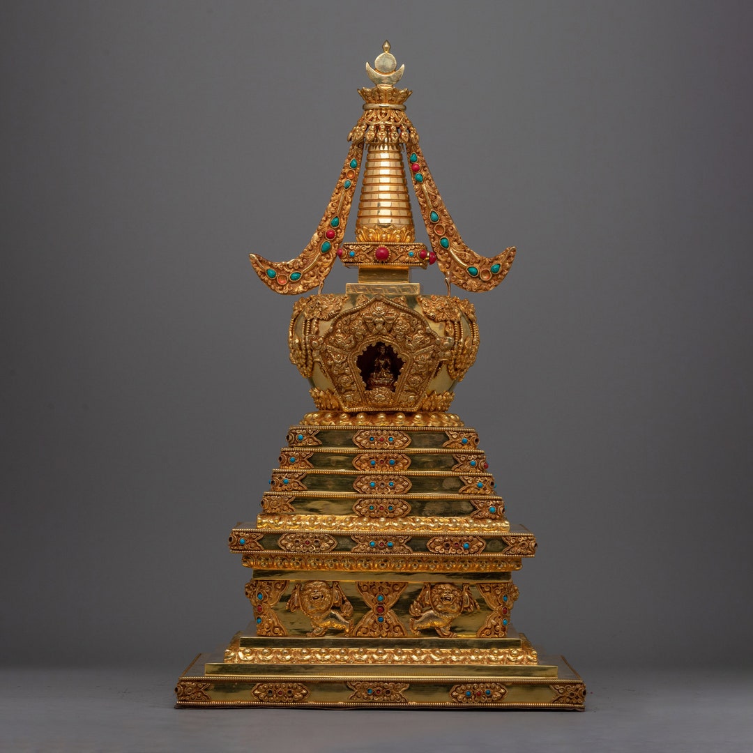 Sacred Tibetan Shrine Stupa Perfect for Meditation and Altars ...