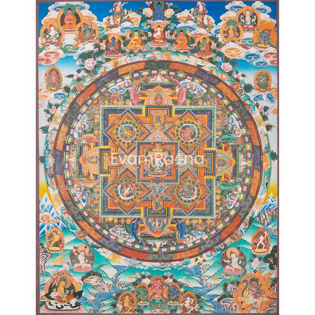 Buddhist Mandala Thangka Print Digital Printing Traditional Tibetan ...