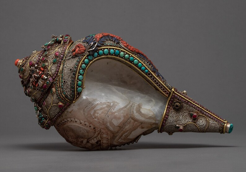 Silver Conch Shell Home Decor Handcarved Crystal - Etsy