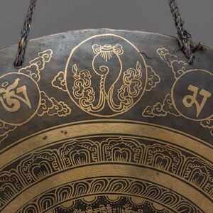 Handmade Tibetan Gong With Auspicious Symbol Carved handcrafted in ...