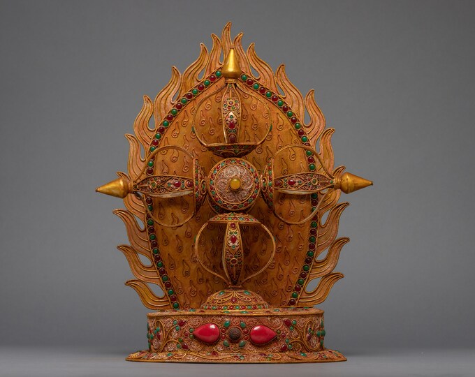 Double Vajra Dorje | Buddhist Charm of Vishwavajra | Handcrafted Cross ...