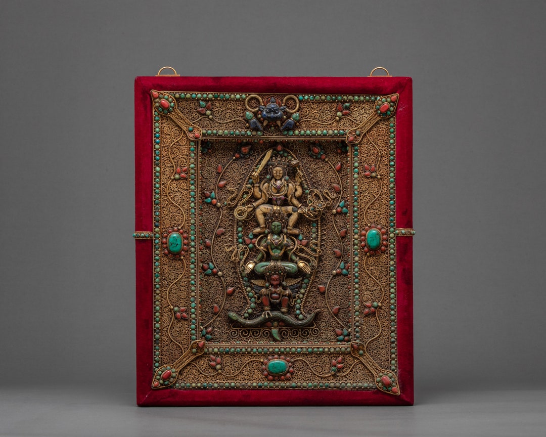 Avalokiteshvara Frame Ornate Vintage Nepali Wall Art Deco Filigree ...