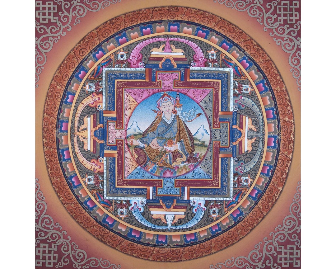 Mandala With Guru Padmasambhava Residing at the Center Beautiful ...